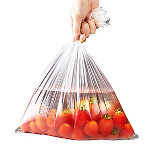 Tapsin 12x20 Plastic Produce Bags on a Roll - Clear Plastic Bags for Food, Vegetable, Fruits, Bread, Pet Bags and Grocery Clear Bag- 350 Bags/Roll (2 Rolls)