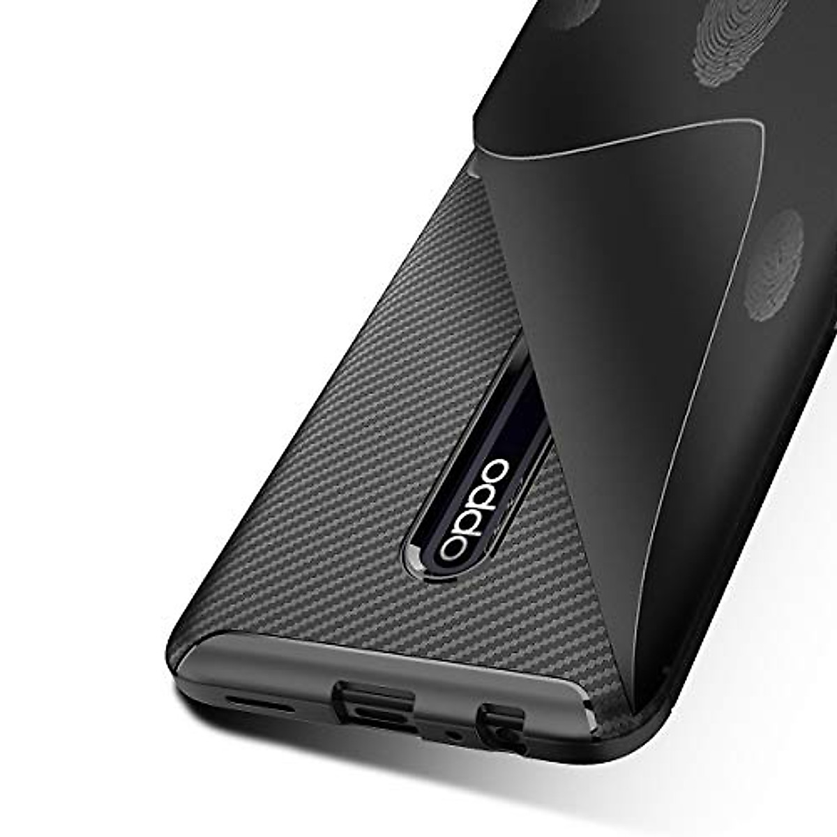 LUSHENG Case for Oppo Reno 2 Z, High-End Business Phone Case Shockproof 3D Feel Compatible with Oppo Reno 2 Z - Black