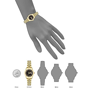 Armitron Women's Japanese Quartz Dress Watch with Stainless Steel Strap, Gold, 10 (Model: 75/2475BKGP)