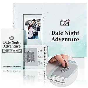 40 Date Night Ideas Card Deck Game - Unique Scratch Off Date Night Games for Couples with Adventure Photo Album Book, Romantic Valentines Day and Wedding Anniversary Couples Gifts for Him and Her