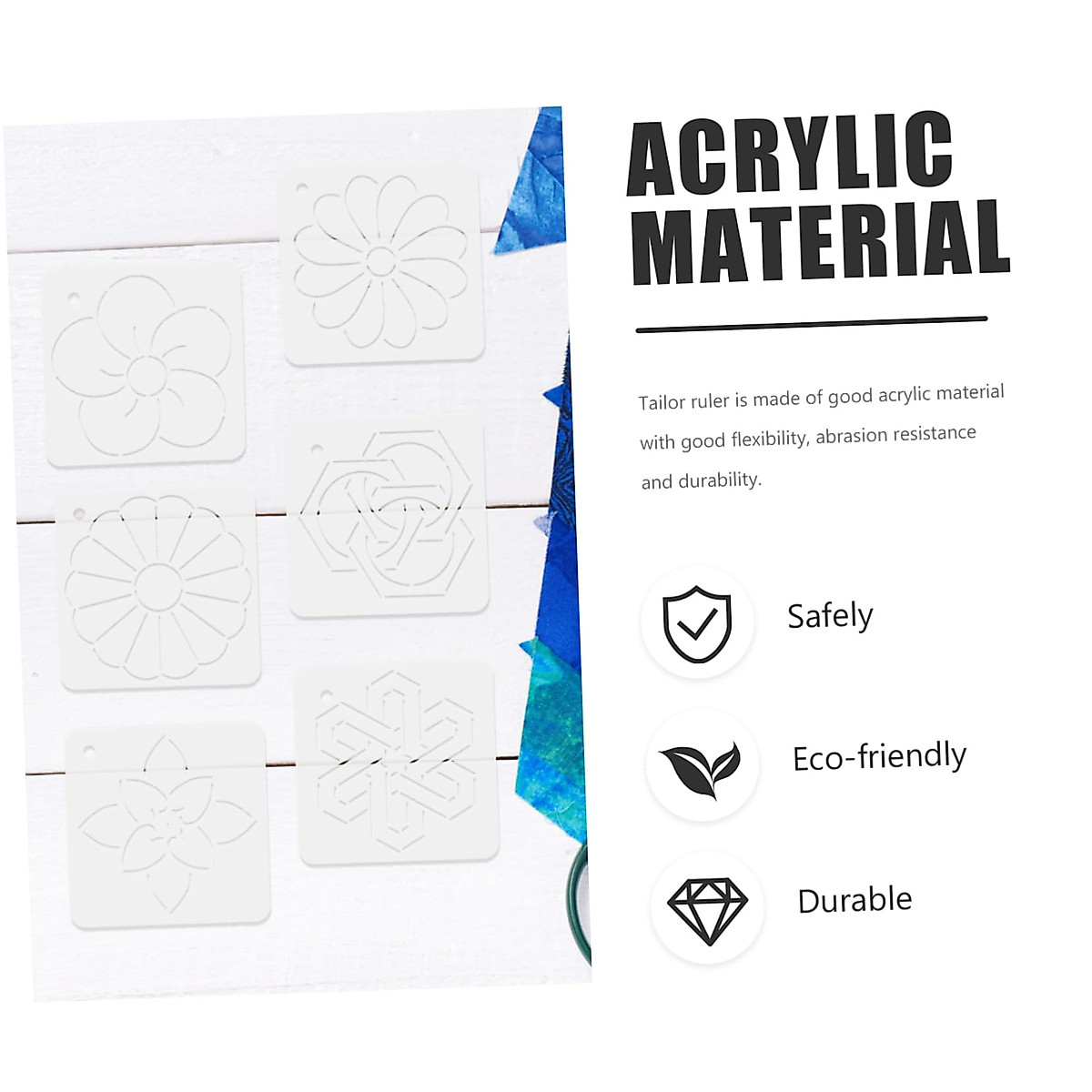 VILLCASE 12 Pcs Quilting Tracing Board Clothing Quilting Stencil Quilting Cutting Template Clothes Sewing Template Quilling Tool Embroidery Tools Quilting Ruler for Fabric Patchwork Acrylic