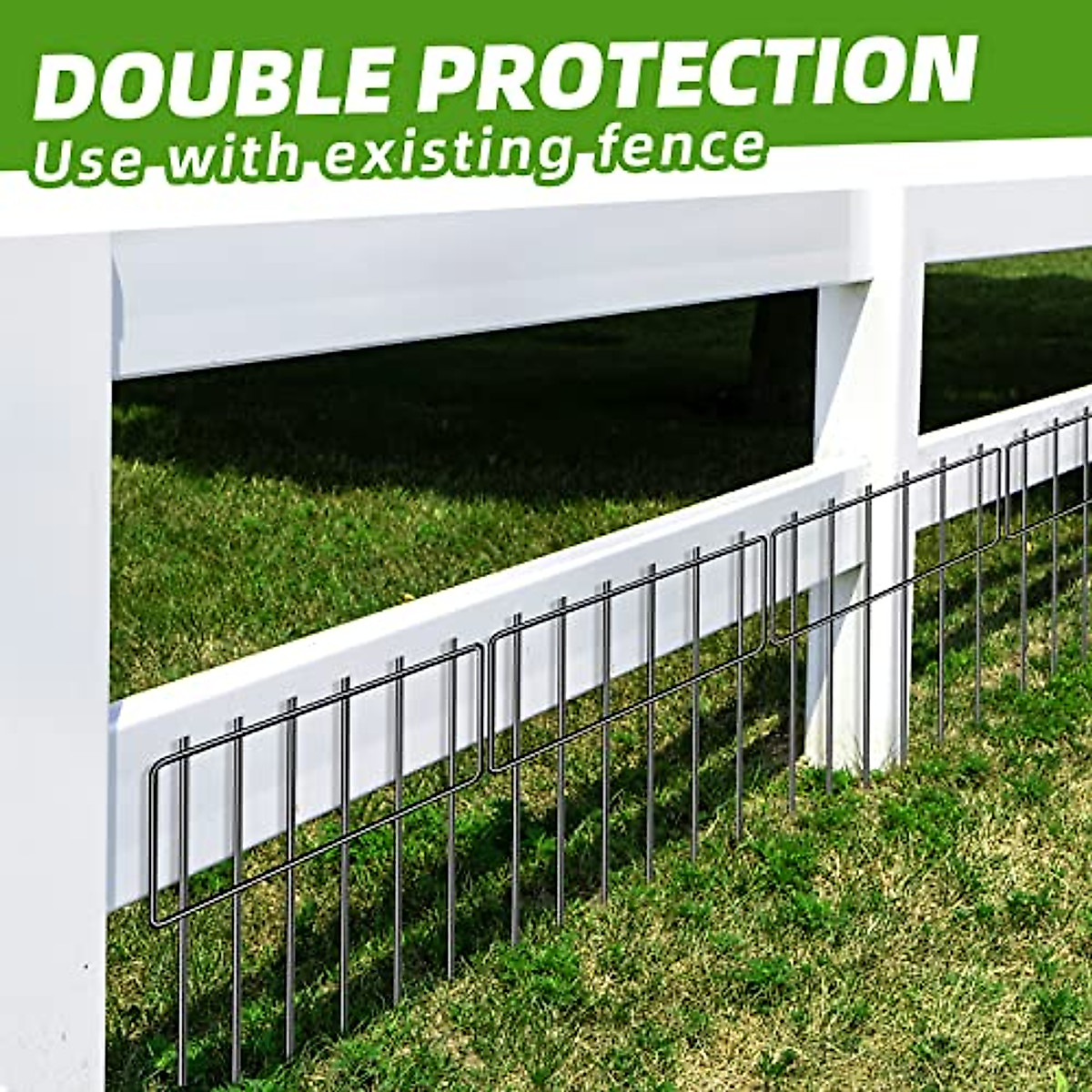 6 Pack Animal Barrier Fence,17 in(H) X 6.5 Ft(L) Decorative Garden Fence,No Dig Rustproof Metal Wire Garden Fencing Border,Flower Bed Fencing,Dog Rabbits Defence Fence,T Shape