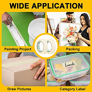 Masking Tapes Bulk 1 Inch 22 Packs White Painters Drafting General Using Tapes for Painting, Craft Art, Label, Packing, Office, School, Home,1 Inch x 55 Yards x 22 Rolls (1210 Total Yards)