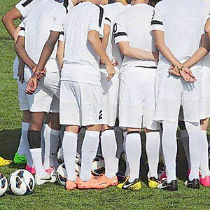 6 Pairs Men's Athletic Tube Socks Over the Calf - Big & Tall (10-15 Big & Tall, 6-pairs White)