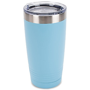 100 North, Polar Camel, United States National Parks, Bright Blue 20 Ounce, Stainless Steel, Vacuum Insulated Travel Tumbler Mug With Clear Lid, Glacier Montana