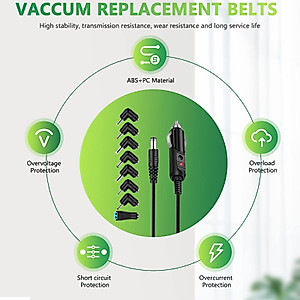 Czepa 12v Car dc Charger Power Cord with 8 Connectors for Cigarette Lighter Portable DVD Player, Car DVR, GPS, Bluetooth Speakers, Breast Pump, Car Refrigerator, Air Compressor, Heating Cup