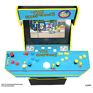 Arcade1UP The Simpsons Live Arcade Cabinet with Riser & Lit Marquee (4 Player) Blue