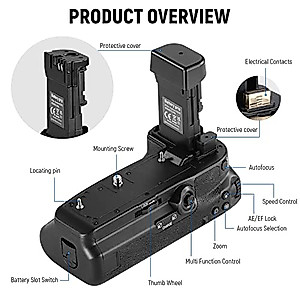 NEEWER Vertical 2.4G Battery Grip Replacement for BG-R10 with 2.4G Remote Control, Compatible with Canon EOS R5 R5C R6 R6 Mark II Mirrorless Cameras Using LP-E6/LP-E6N/LP-E6NH Batteries (BG-R10RC-L)