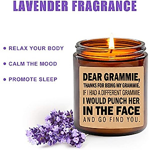 Averaze Grammie Candle - Grammie Gifts from Grandkids - I'd Punch Another in The Face - Fun Gag for Her - Mother's Day Candle - Lavender Scented Candles, 8oz