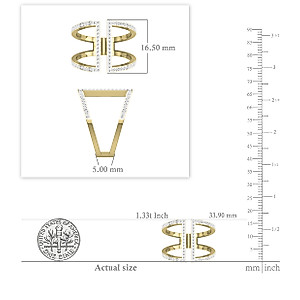 Dazzlingrock Collection 0.30 Carat (ctw) 14K Round White Diamond Ladies Geometric Fashion Ring 1/3 CT, Yellow Gold, Size 8.5