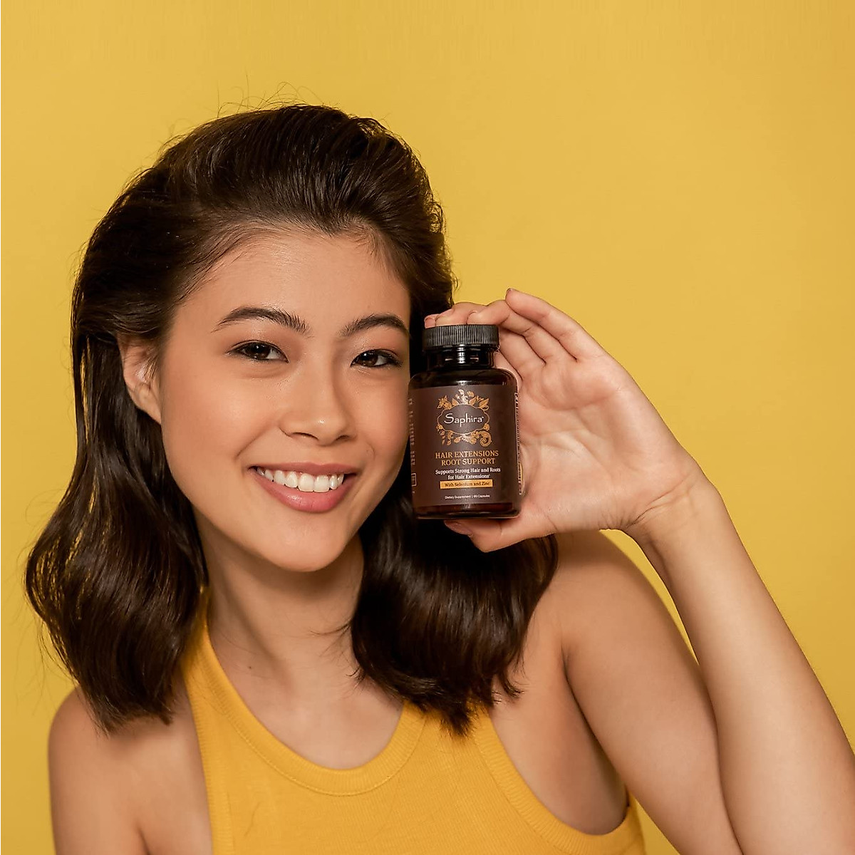 Saphira Hair Extensions Support Group Set | Daily Supplement, Leave-on Spray & Moisturizing Shampoo | Supports Strong Hair and Roots for Hair Extensions |