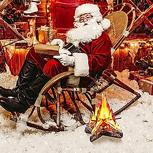 MYUBWTF 2 Sets Fire Fake Flame Paper, 12 Inch 3D Tall Artificial Fire Fake Flame Paper, Flame Cardboard Decoration Used for Table Center, Camping, Beach, Campfire Party (Simulation)