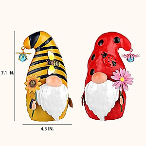 Art Elf Metal Garden Gnome Decoration Outdoor Christmas Decor Home Decor for Patio Yard Lawn, Housewarming Garden Gifts - 2 Packs