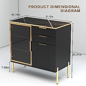 scolyk Buffet Cabinet with Storage:Black Cabinet with Drawers,Farmhouse Coffee Bar Cabinet with Storage,Black Buffet Cabinet,Kitchen Sideboard Cabinet
