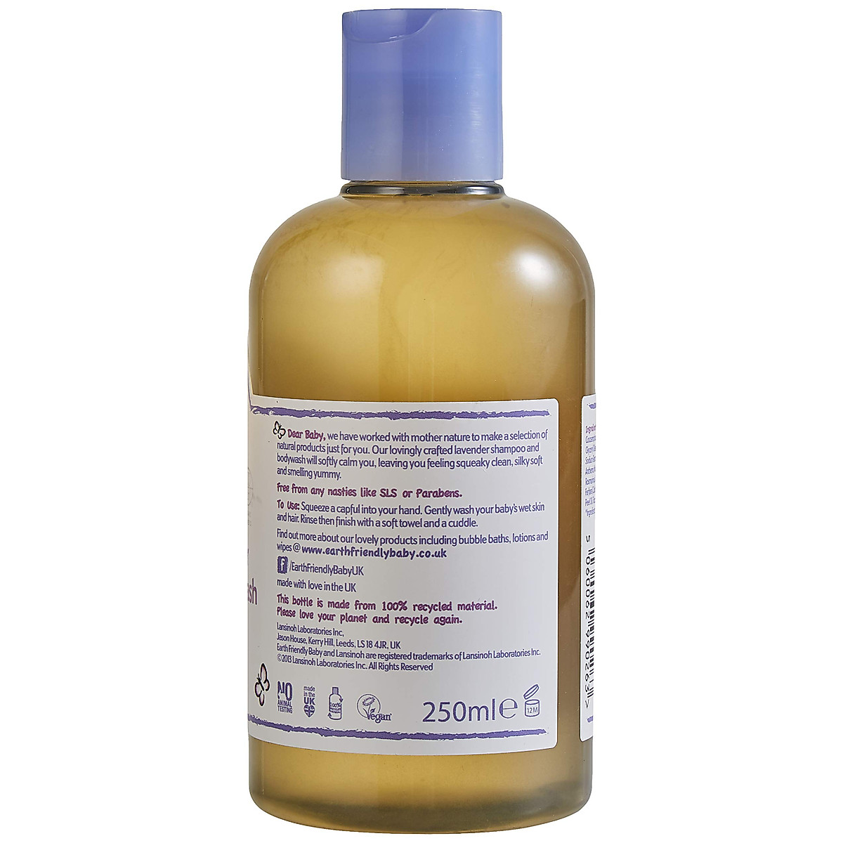 Earth Friendly Baby Calming Lavender Shampoo & Bodywash ECOCERT 250ml