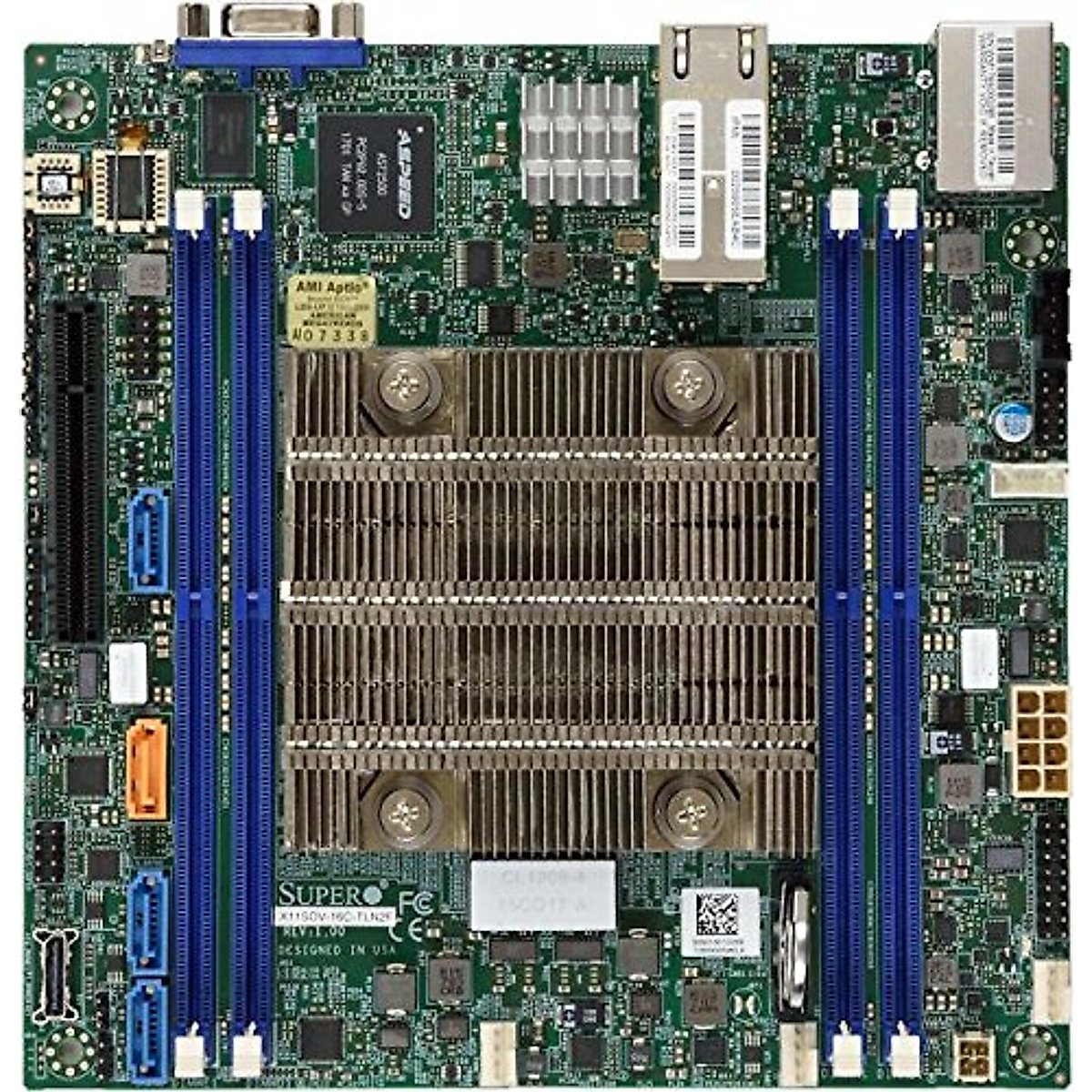 Supermicro MBD-X11SDV-16C-TLN2F-O X11SDV-16C-TLN2F - Motherboard - mini ITX - Intel Xeon D-2183IT - USB 3.0-2 x 10 Gigabit LAN - onboard graphics