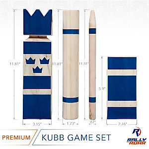 Kubb Premium Set Yard Game Set for Adults, Families - Fun, Interactive Outdoor Family Games - Durable Wood Blocks with Travel Bag - Clean, Games for Outside, Lawn, Bars, Backyards