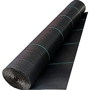VEVOR Weed Barrier, 5.8oz Landscape Fabric, 4ft x 300ft Cover Mat Heavy Duty Woven Grass Control Geotextile for Garden, Patio, 4FT300FT-5.8OZ, Black