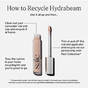 Saie Hydrabeam Under Eye Brightener - Sheer + Hydrating Eye Brightener with Cucumber Extract - Instantly Illuminates Skin for a Radiant Finish - Shade 2 (0.2 oz)