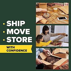 Scotch Cushion Lock Protective Wrap, 12 in x 30 ft, Sustainable Packaging Solution for Packing, Shipping and Moving, No Scissors or Tape Needed, Great Alternative to Bubble Cushion Wrap (PCW-1230)