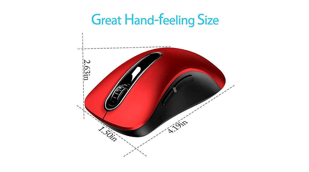 memzuoix 2.4G Wireless Mouse - Ergonomic, Portable for PC/Laptop