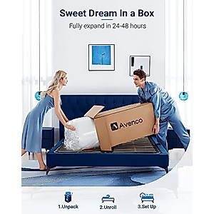 Avenco California King Size Memory Foam Bed Mattress 3 Inch, Gel-Infused Cal King Cooling Pad with Removable Cover, CertiPUR-US Certified, White (T4FM05)