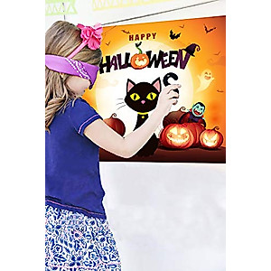 MISS FANTASY Halloween Games for Kids Pin the tail on The Cat Halloween Party Activities for Kids Party