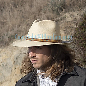 ULTRAFINO FEDORA PACKABLE FOLDABLE Panama Straw Hat CLASSIC 7 3/8