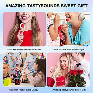 Music Lollipop Suckers,AMOS Audio Lollipop Sugar Free, Singing Lollipop Individually Wrapped, Novelty Gift for Mothers Day (Strawberry, Pack of 1)