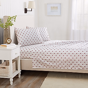 Great Bay Home 4-Piece King Coastal Microfiber Sheet Set | Nautical-Printed, Ultra-Soft Sheets | Wrinkle & Fade Resistant Beach-Themed Prints & Patterns Bedding Sheets & Pillowcases. (King, Lobster)