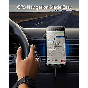 Wireless Car Charger, Baseus 15W Fast Charging Phone Mount for Car Vent, Car Phone Holder with Enlarged Charging Coil for iPhone 14 13 12 11 10 8 Pro Max Xs, Samsung Galaxy S&Note Series Google LG etc