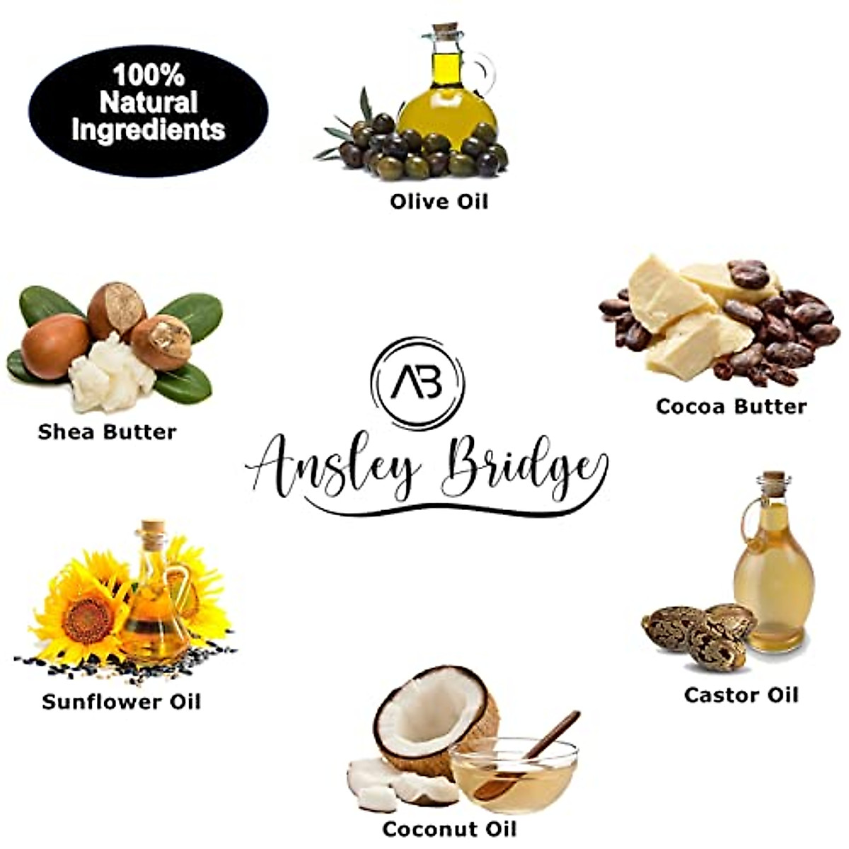 Ansley Bridge Bar Soap 3pck 5oz | Handmade Lavender Soap | Moisturizing | Palm Oil Free | For All Skin Types | Gift Set For Men & Women