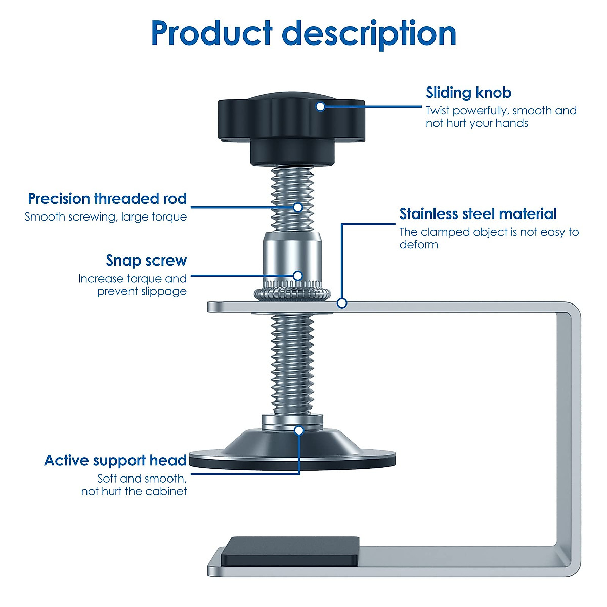 2 Pcs Drawer Front Installation Clamps, Zinc Drawer Fixing Clips, Adjustable Stable Furniture Woodworking Jig for Carpenter Household Tables Desks Mount (2 Pcs)