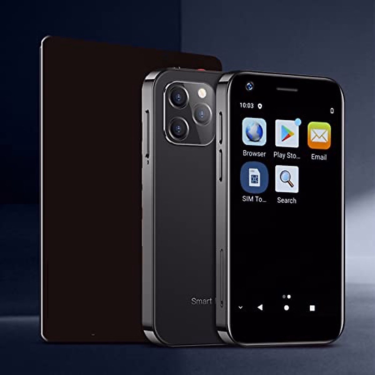 PUSOKEI Cell Phone for Android 10.0, 4GB RAM 32GB ROM 4G LTE Smartphone, 5G WiFi Mobile Phone, 3.0 inch Display, Dual SIM Dual Standby Support, 2000mAh Battery (Fantasy Night Black)