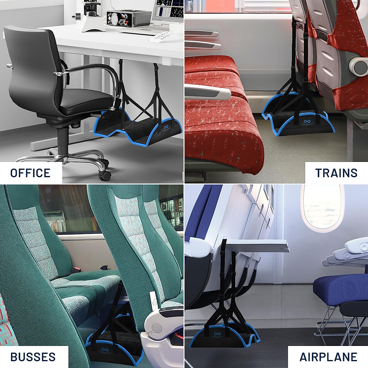 Everlasting Comfort Office Foot Rest for Under Desk - Ergonomic Cooling Gel Memory Foam Foot Stool Pillow for Work, Gaming, Computer, Office Cubicle and Home - Footrest Leg Cushion Accessories (Black)