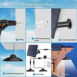 Yrbxsky Solar Shed Light Indoor Outdoor, Solar Pendant Light Motion Sensor Daytime Work with Pull Cord & 4Lighting Modes, Solar Powered Hanging Lights for Garage, Garden, Gazebo, Patio, Chicken Coop