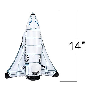 ArtCreativity Space Shuttle Inflates, Set of 2, Inflatable Astronaut Toys for Kids, Decorations for Outer Space Themed Parties, 14 Inch Long Party Inflates, Fun Pretend Play Accessories