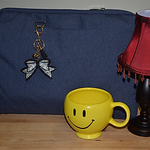 Popfizzy Cheer Bow Keychain, Bling Backpack Key Chain for Cheerleaders, Rhinestone Cheerleading Purse Charms