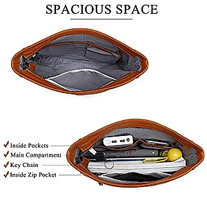 G-FAVOR Leather Crossbody Bag Leather Handbag for Women Brown Vegan Leather Designer Purse Shoulder Zipper Bag for Women