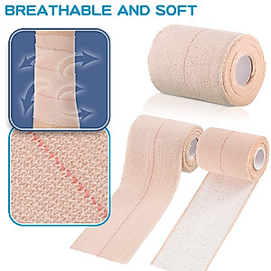 3 Rolls Adhesive Elastic Tape Bandage Wrap Vet Self Adhesive Flexible Stretch Bandages for Sports, Ankle, Knee, Wrist, Body, Sprains Horse and Animal, 1 Inch x 5 Yard, 3 Inch x 5 Yard, 4 Inch x 5 Yard
