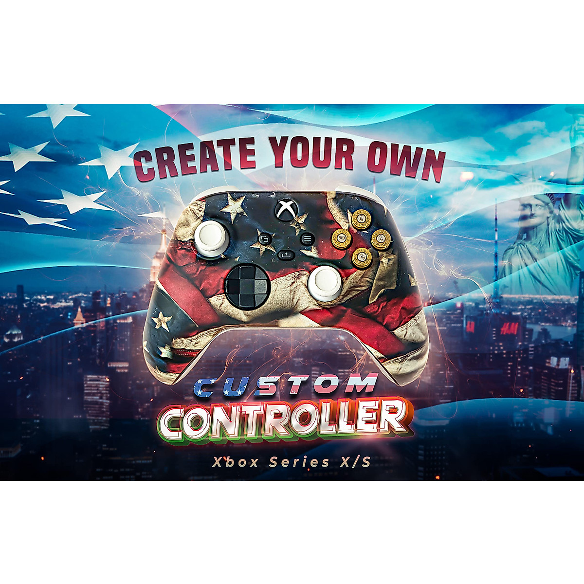 Controller Bullet Buttons for Xbox One Series X S - Made Using Real 9MM Spent Bullet Casings - Includes Tools