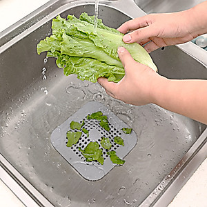 YEELEWO 5 Pack Shower Hair Drain Catcher, Durable Silicone Hair Stopper Shower Drain Covers, Silicone Hair Stopper with Suction Cup, Easy to Install and Clean Suit for Bathroom Bathtub and Kitchen