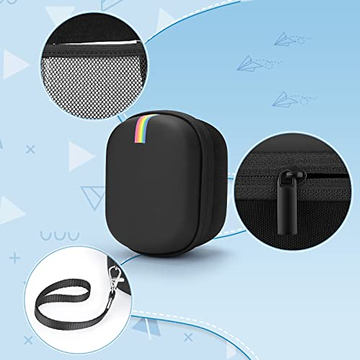 Yinke Case Album for Polaroid Go Instant Mini Camera (9035), Hard Organizer Portable Carry Travel Cover Storage Bag（Black）