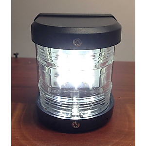 Pactrade Marine Boat Pontoon LED Navigation Light Black ABS Plastic Housing Boats Up to 12M Waterproof IP:66 Surface Mount 2NM (Masthead)