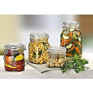 Bormioli Rocco Fido Jar, 6.75oz, Clear with Violet Top, Set of 12