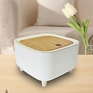 DOUSON Mini Trash Can with Lid Countertop Small Desktop Garbage Cans Cute Tiny 0.5 Gallon, Office Trash Can with Lid, Bedroom Garbage Can with Push Button, White Square