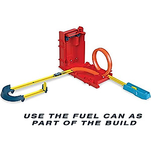 Hot Wheels Track Builder Unlimited Playset Fuel Can Stunt Box, 14 Component Parts & 1:64 Scale Toy Car