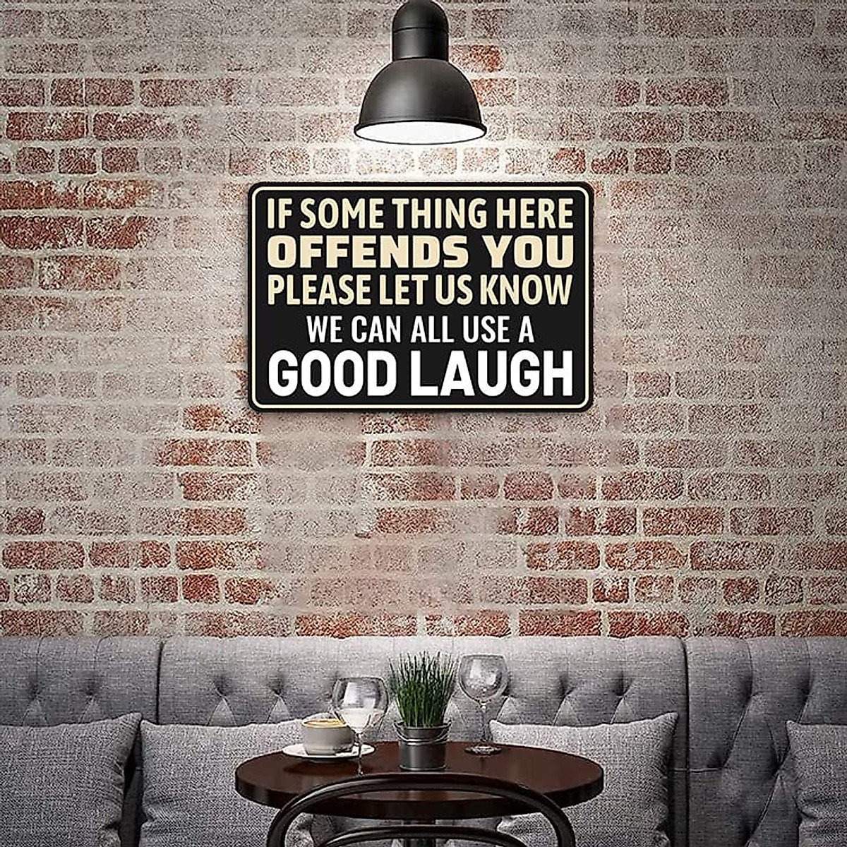 Bestylez Funny Metal Sarcasm Sign Decor For Man Cave, Home, Bar, Farm, Fence, Camper, Parking, Archery - If Some Thing Here Offends You 12 x 8 Inch (115)