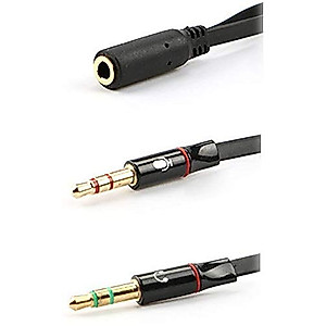 klangdorf Headphone mic Audio Y Splitter - AUX Adapter 3.5mm Female to 2 Male. Earphones to PC, Computer, Laptop. Single Jack to Mic and Audio Voice Sound