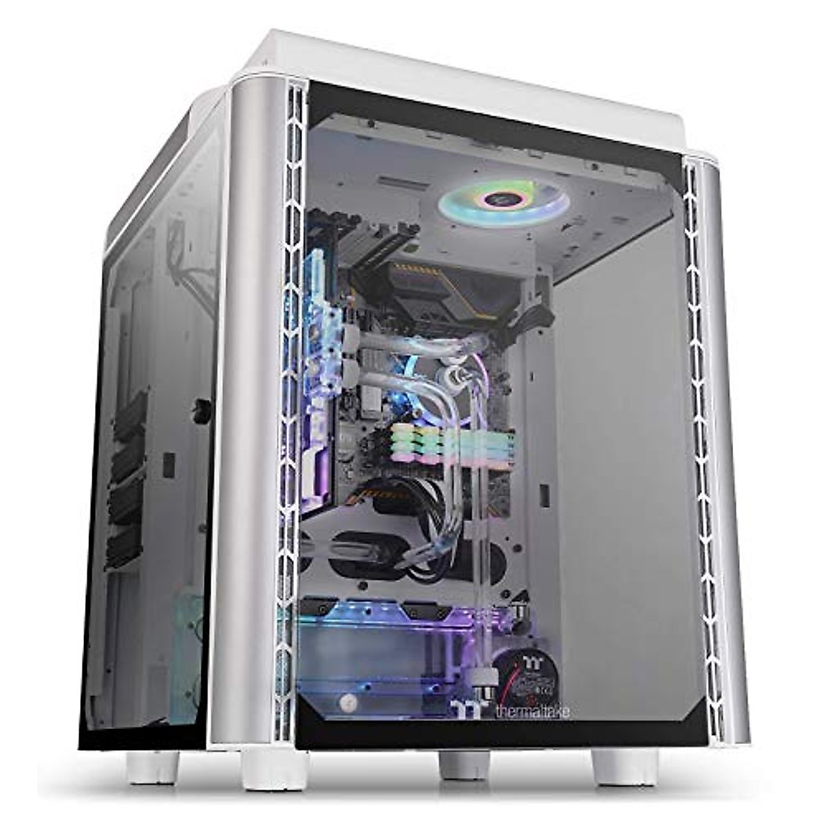 Thermaltake Level 20 HT Snow Edition 4 Tempered Glass Type-C Fully Modular E-ATX Full Tower Computer Chassis with 2 140mm Top Fan Pre-Installed CA-1P6-00F6WN-00